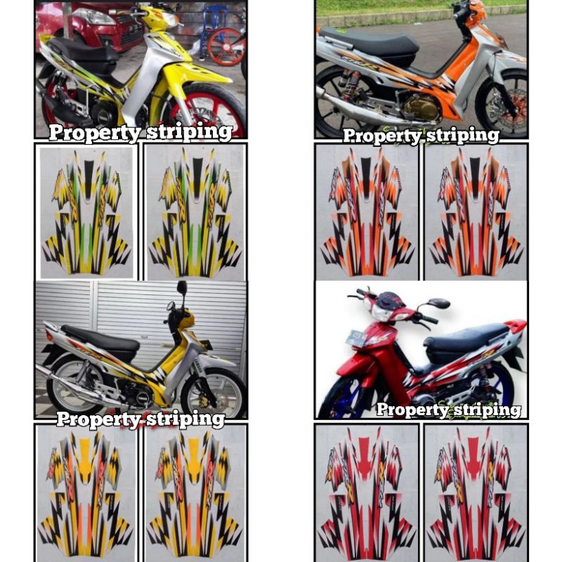 Jual lis sticker striping Fiz R milenium varian warna merah kuning ...
