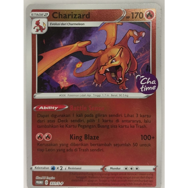 Jual TCG Pokemon Indonesia x Chatime Charizard Hologram | Shopee Indonesia