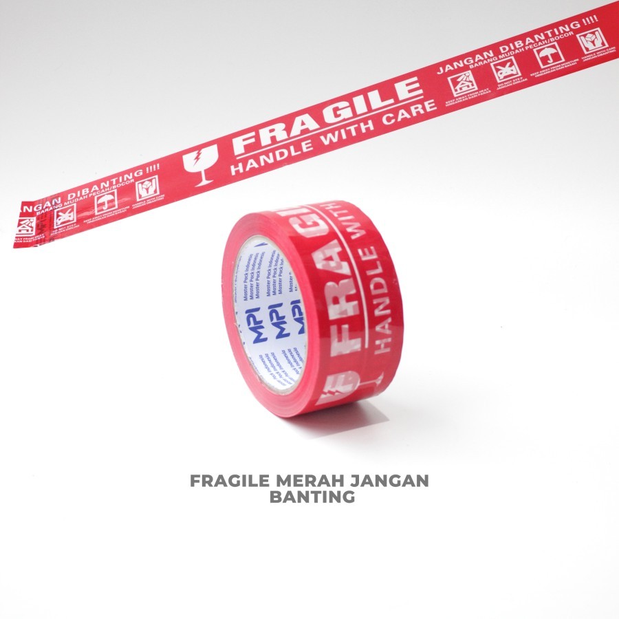Jual LAKBAN FRAGILE MERAH - FRAGILE PUTIH JANGAN DI BANTING 48 X 100 ...