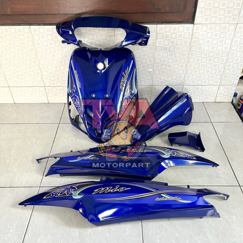Jual PAKET BODY FULLSET HALUS YAMAHA MIO SPORTY OLD BIRU LIS STRIPING ...