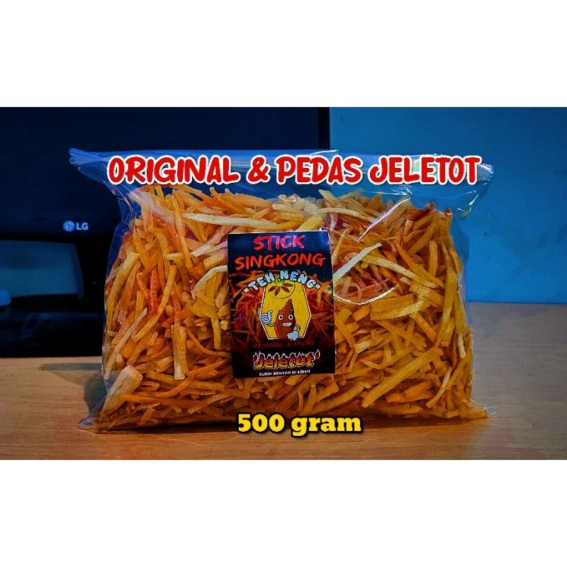Jual stick singkong pedas&original 500 gram //keripik singkong//cemilan ...