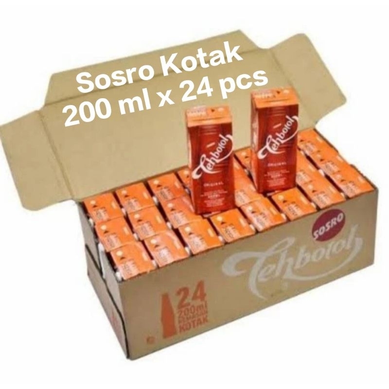 Jual TEH SOSRO KOTAK 200 ml, 250 ml, 300 ml (1 DUS ISI 24 pcs) BISA KIRIM LUAR KOTA | Shopee ...