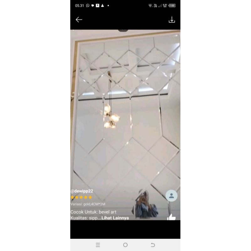 Jual cermin custom model bevel 90x120 | Shopee Indonesia