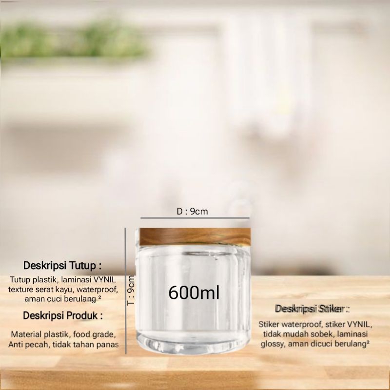 Jual 600ML TABUNG || AESTHETIC DESIGN || Toples plastik + STIKER ...