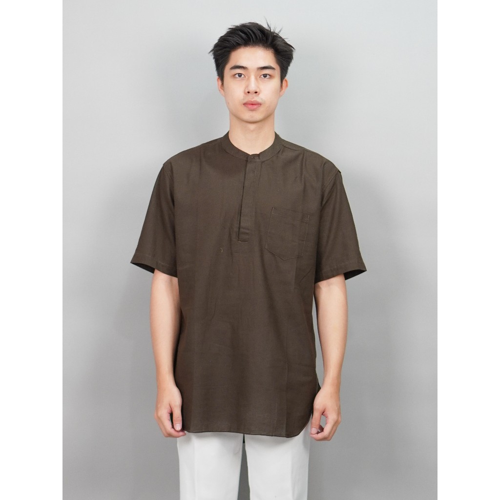 Jual Swipe Up Kemeja Koko Kurta Pria Modern Lengan Pendek Rami Jafar ...
