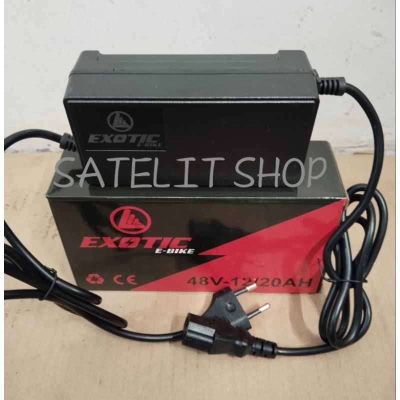 Jual SMART CHARGER SEPEDA LISTRIK EXOTIC 48V-12Ah 100% ORIGINAL | Shopee Indonesia