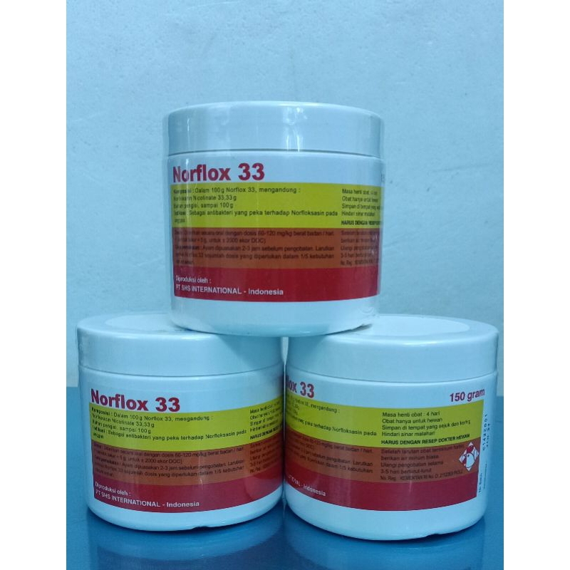 Jual Norflox 33 150gr Antibiotik CRD Snot/ Coryza Ngorok/ Urinary Track ...
