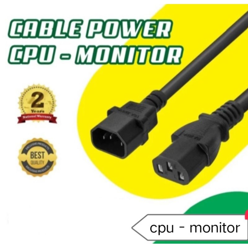 Jual kabel power cpu ke monitor 1.5meter original | Shopee Indonesia