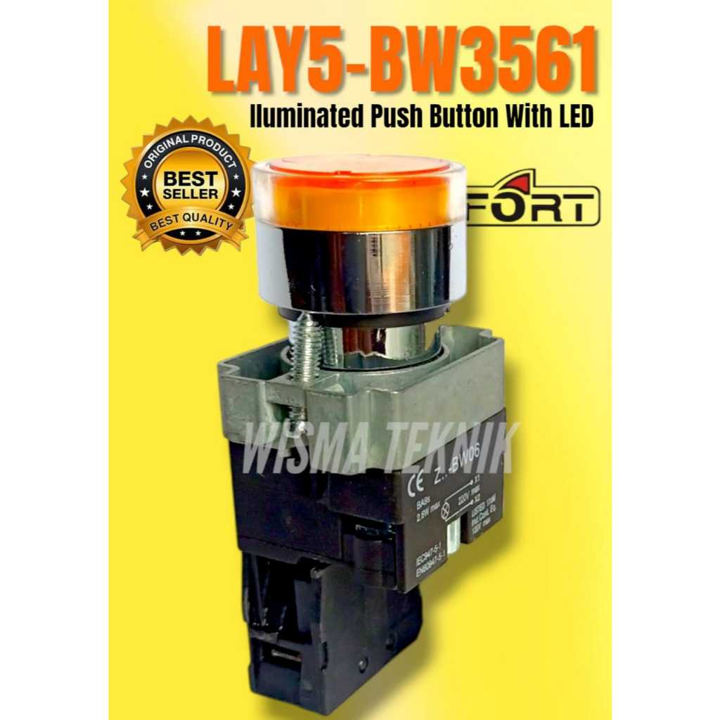 Jual Illuminated Push Button With FORT LAY5-BW3561 KUNING | Shopee ...