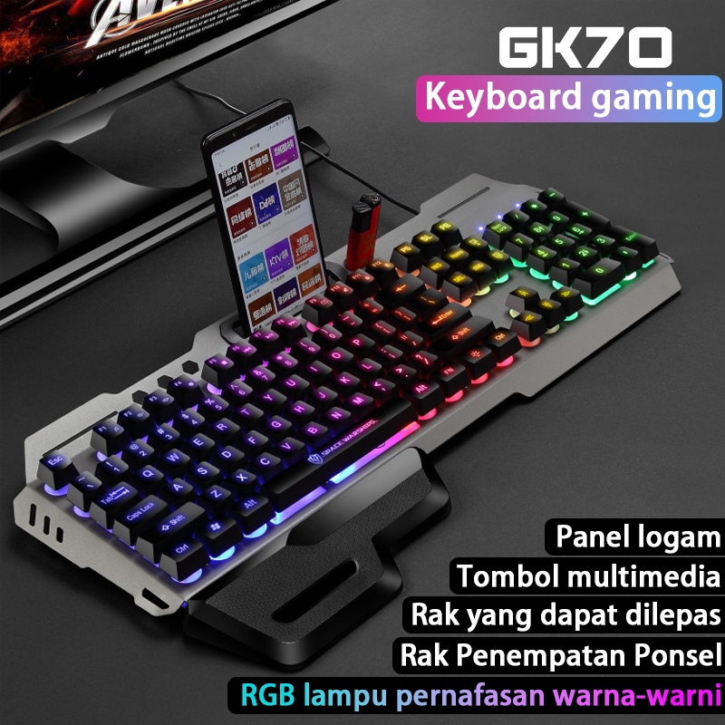 Jual Keyboard Gaming Mekanik Tahan Air RGB GK70, Cocok untuk PC dan ...