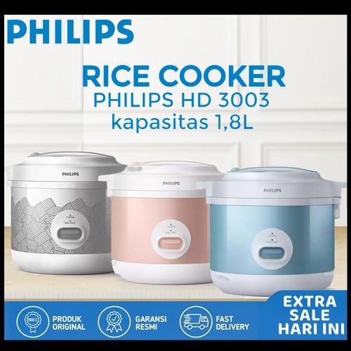 Jual PHILIPS HD3003 / HD 3003 RICE COOKER SERIES 1000 KAPASITAS 1.8 ...