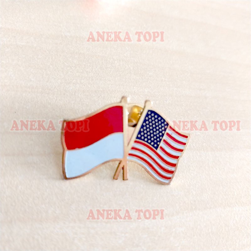 Jual Cross Flag Pin Indonesia Amerika Serikat Pin Bendera Persahabatan ...