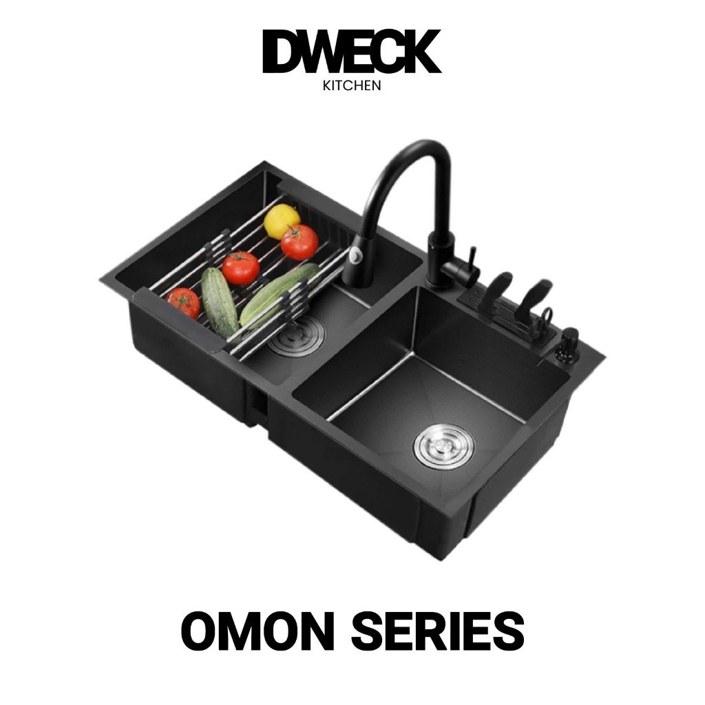 Jual Kitchen Sink Black Tempat Pisau Set Kran Lengkap Pasang OMON ...