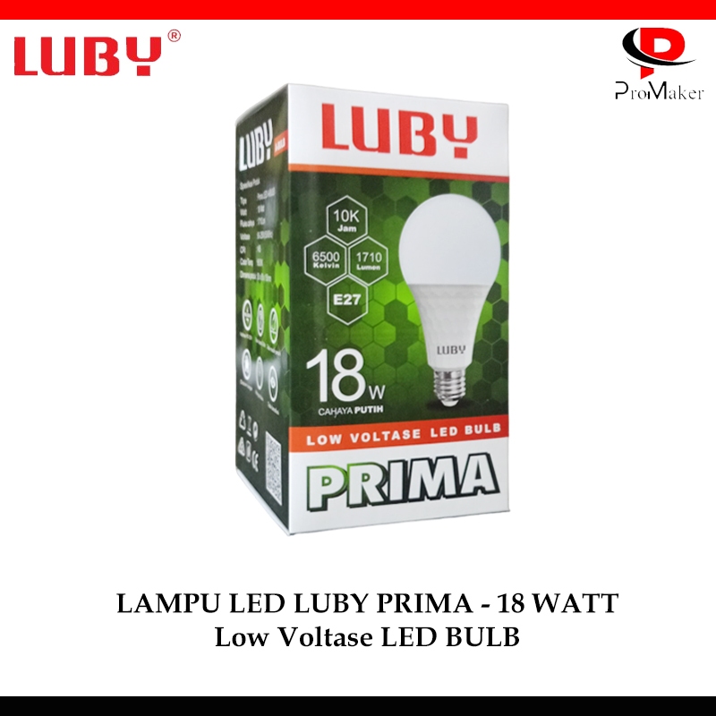 Jual Bohlam Lampu LED Luby Prima 18 W Cahaya Putih Low Voltase A-Bulb ...
