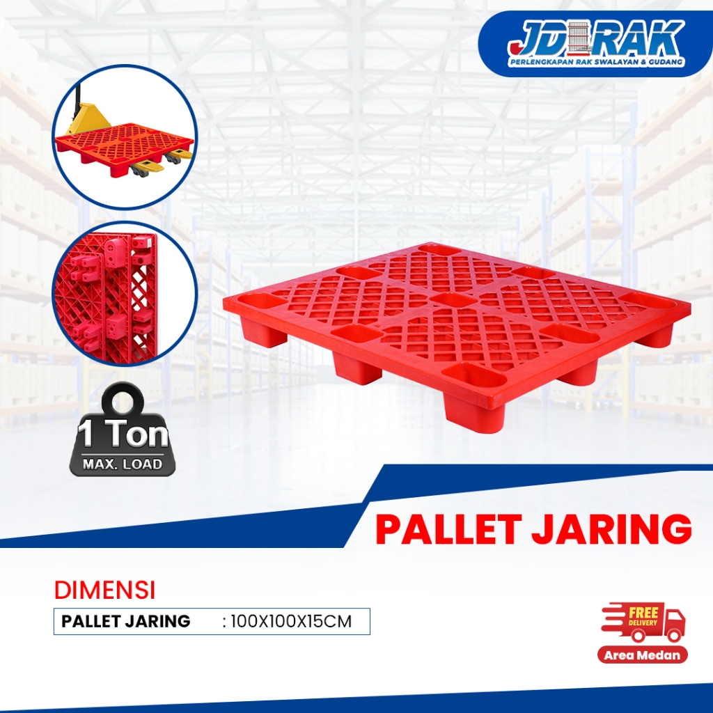 Jual Pallet palet plastik tebal polos jaring berlubang tatakan barang ...