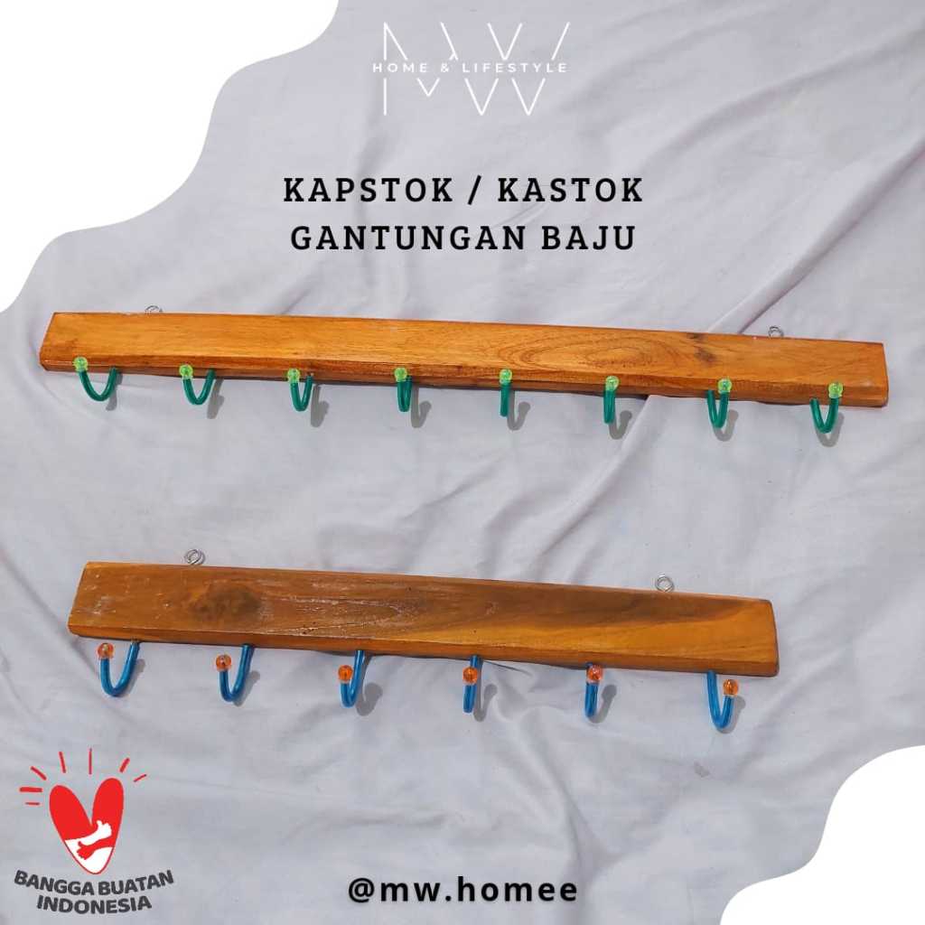 Jual Kapstok Baju Kayu / Gantungan Baju Kayu / Kastok Baju 6 pin dan 8 ...
