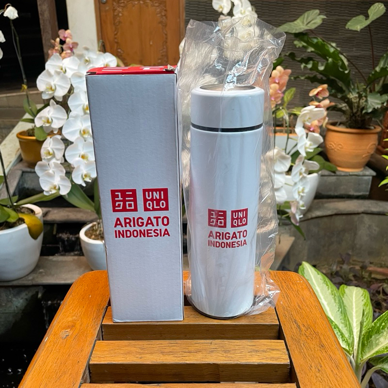 Jual Uniqlo Tumblr White Putih Arigato Indonesia Stainless Steel Vacuum ...