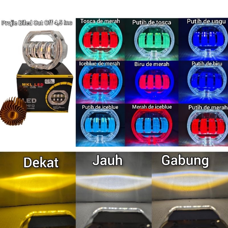 Jual MKL LED - Projie Biled 4,5 Inc 4 lensa Waterproof Plus Devil ...