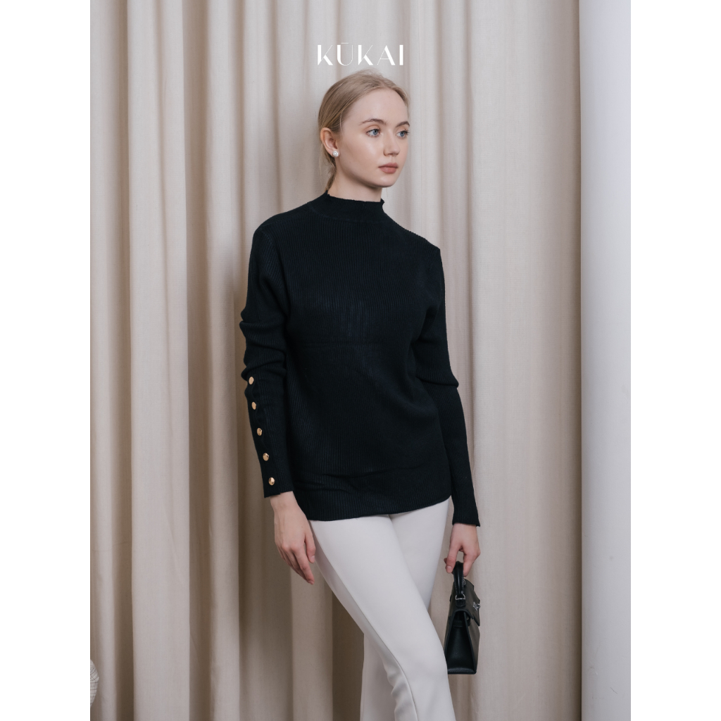 Jual KUKAI | Inara Top - Long Sleeves With Buttons Knit Top - Manset ...