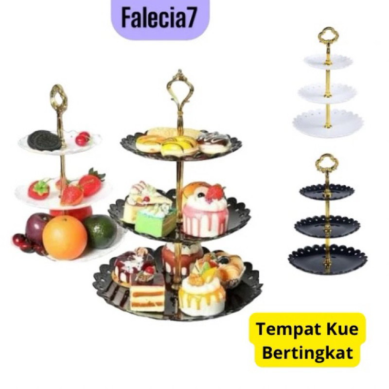 Jual RAK KUE BUAH TEMPAT KUE 3 TINGKAT CAKE PLATE STAND DISPLAY ...