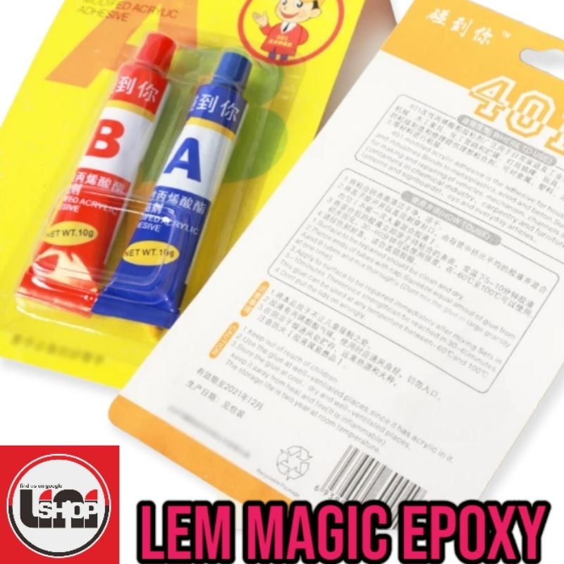 Jual Lem Super Adhesiv A+B AB Epoxy Lem Besi Keramik plastik kayu - Lem Super Magic - Lem ...