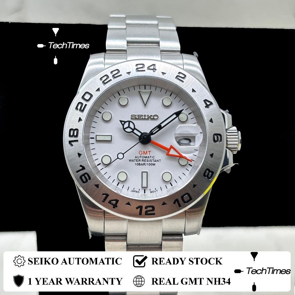 Jual Seiko NH34 Explorer Mod Automatic GMT Seikomod | Shopee Indonesia