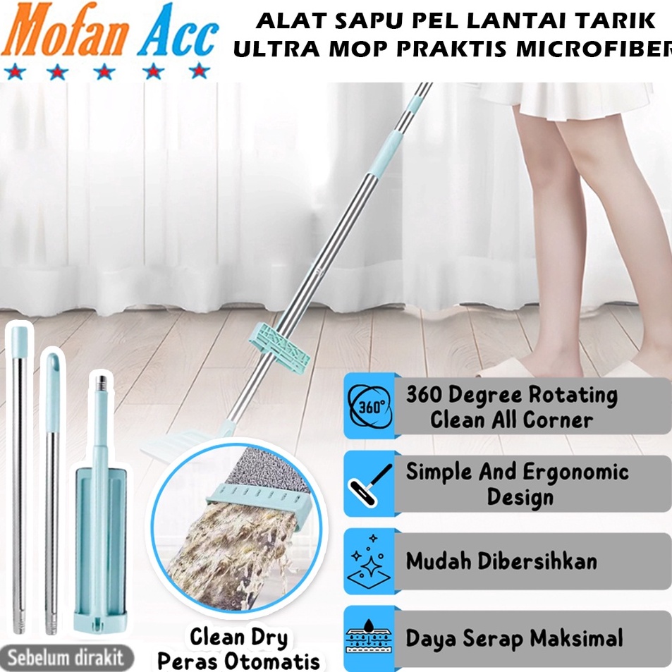 Jual Alat Sapu Pel Lantai Tarik Dorong Ultra Mop Lipat Praktis ...