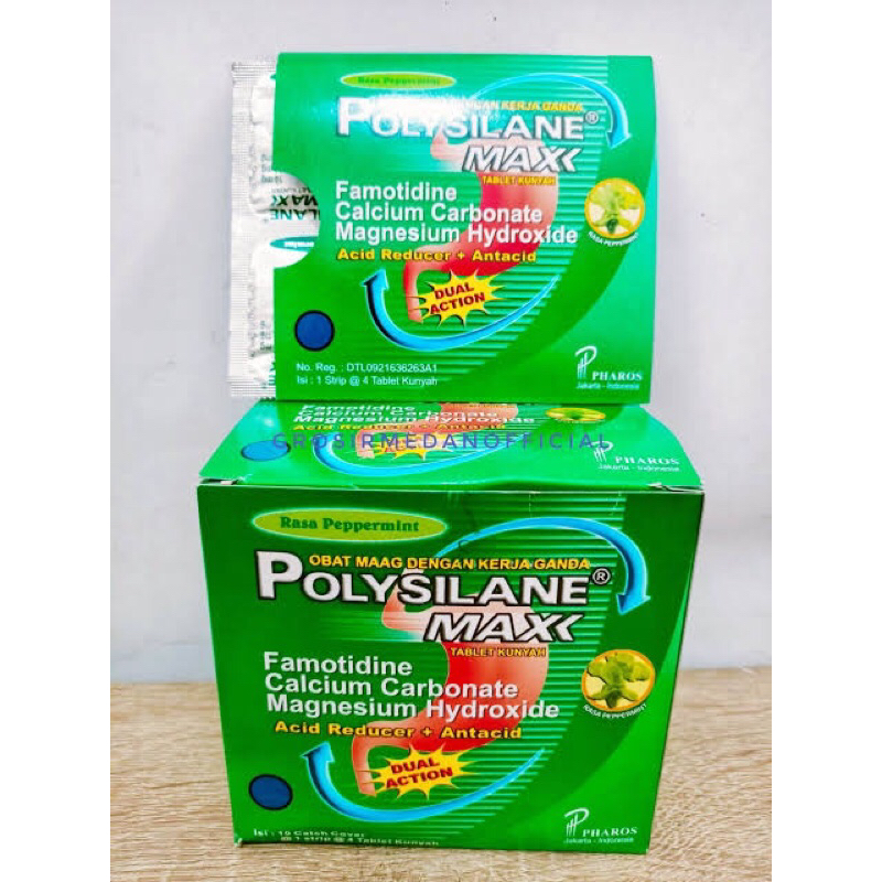 Jual Polysilane Max Tablet (mint) 1 Box isi 10 Strip | Shopee Indonesia