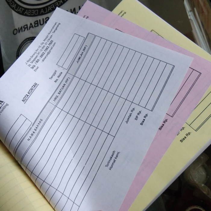 Jual CETAK NOTA/ KWITANSI/ SURAT JALAN/ BON/ INVOICE/ LAINNYA,UKURAN F4 ...