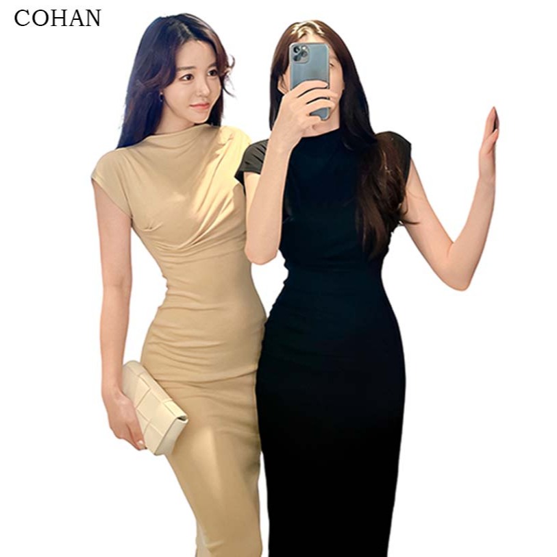Jual Cohan DR255 Gaun Panjang Pesta Tanpa Lengan Polos Bodycon Long ...