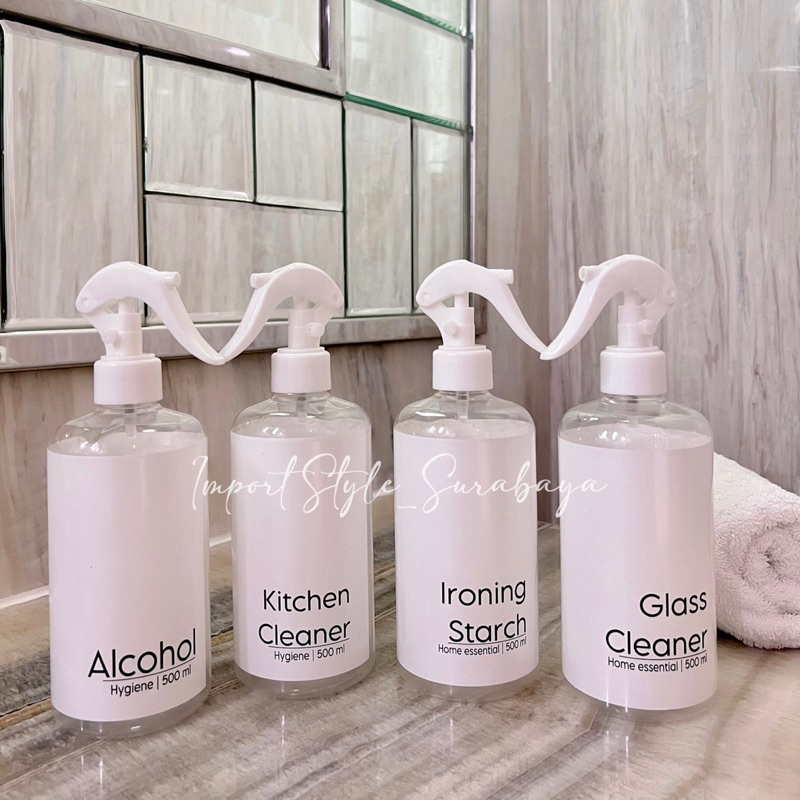 Jual BOTOL SPRAY BENING 500ML STIKER AESTHETIC . tempat isi ulang ...