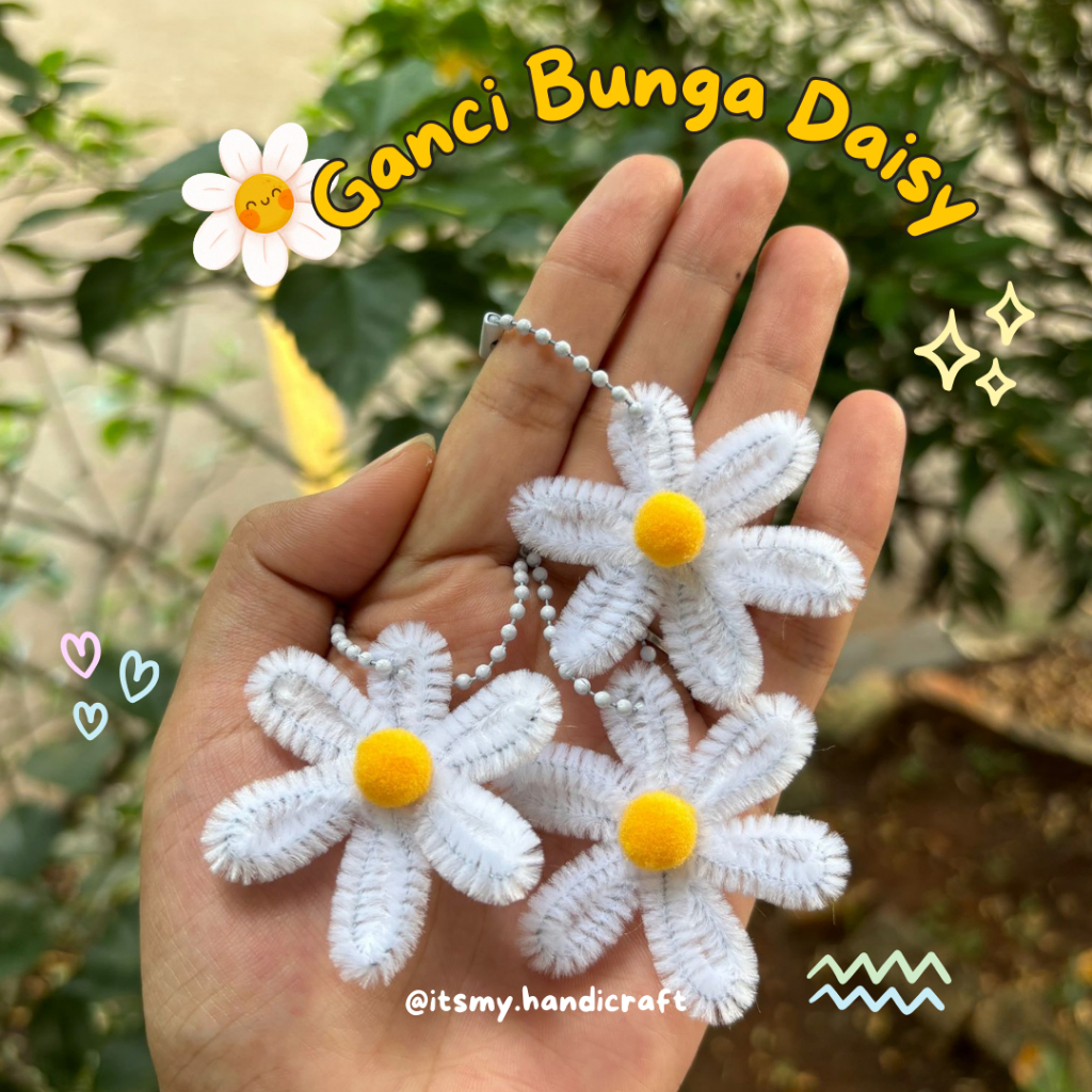 Jual GANTUNGAN KUNCI BUNGA DAISY | GANTUNGAN KUNCI KAWAT BULU | DAISY ...