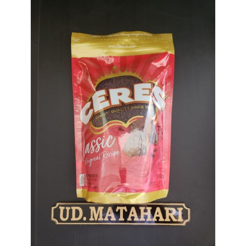 Jual Cokelat Meses Ceres Classic kemasan asli 500gr 200gr Coklat butir ...