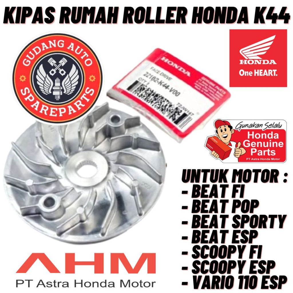 Jual Original AHM Kipas Rumah Roller Honda Beat Pop Sporty Scoopy ESP Vario 110 FI Face Drive ...