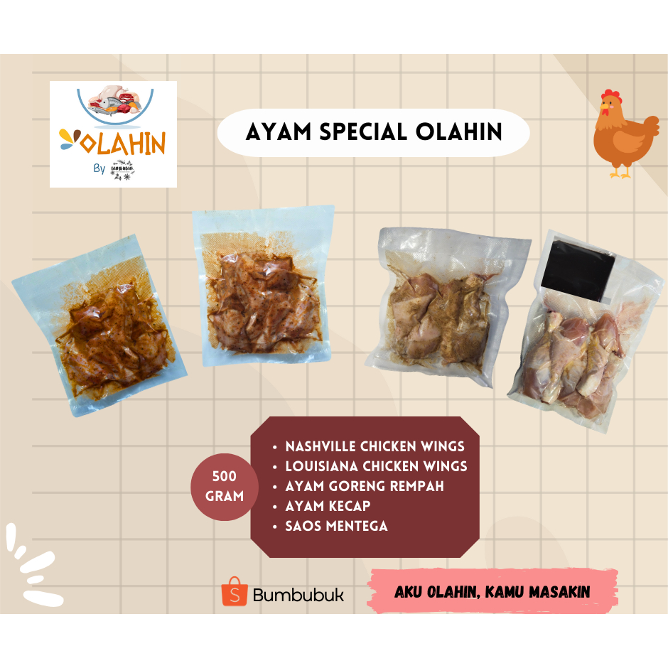 Jual OLAHIN by BUMBUBUK Ayam Utuh Marinasi / Ayam Frozen / Paha Ayam ...