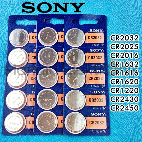 Jual Baterai Kancing Sony CR 2032 2025 2016 1632 1616 1620 1220 2430 ...