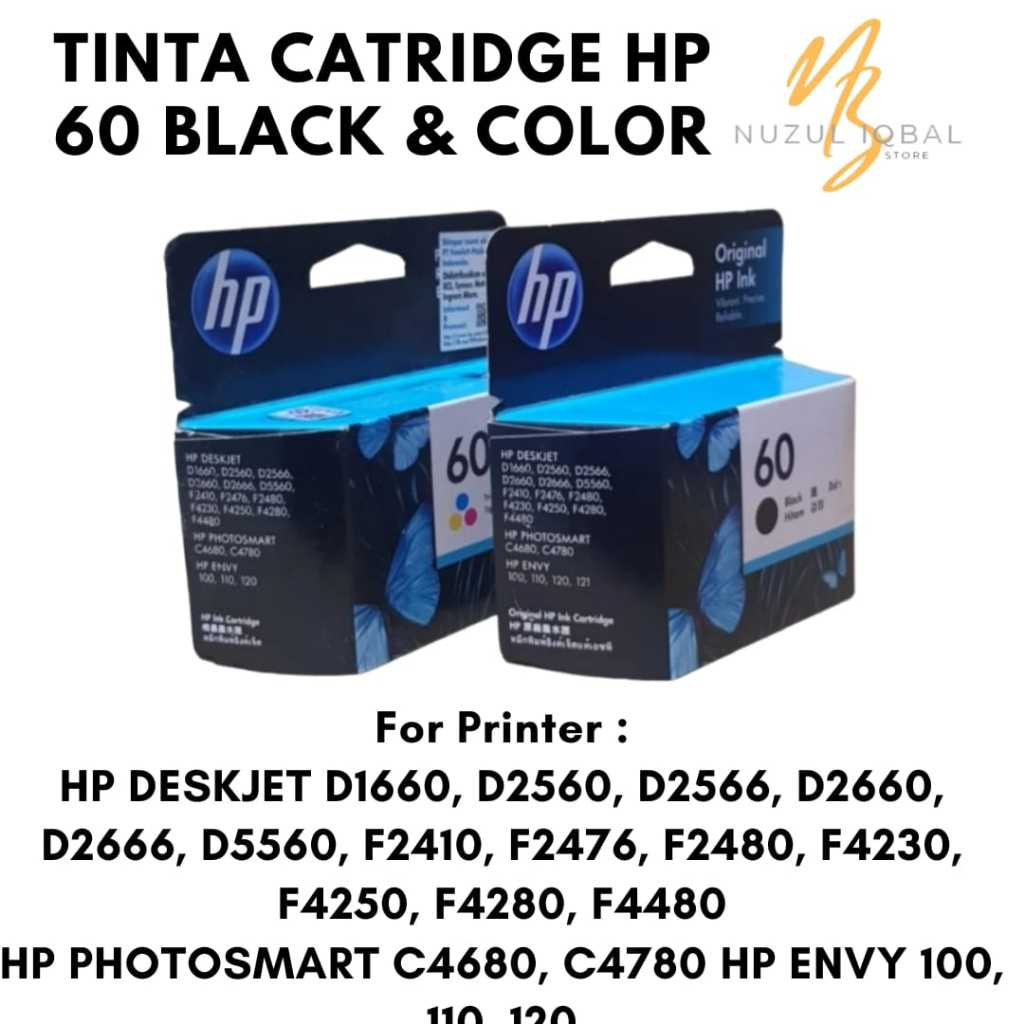 Jual Tinta Catridge HP 60 Black & Tri Color Original | Shopee Indonesia