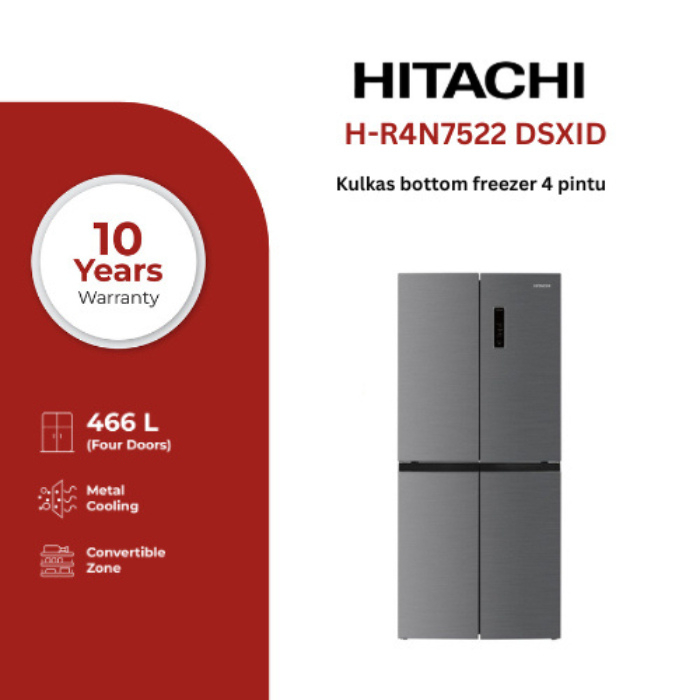 Jual HITACHI Kulkas Bottom Freezer 522 Liter HR4N7522DSXID | Shopee ...