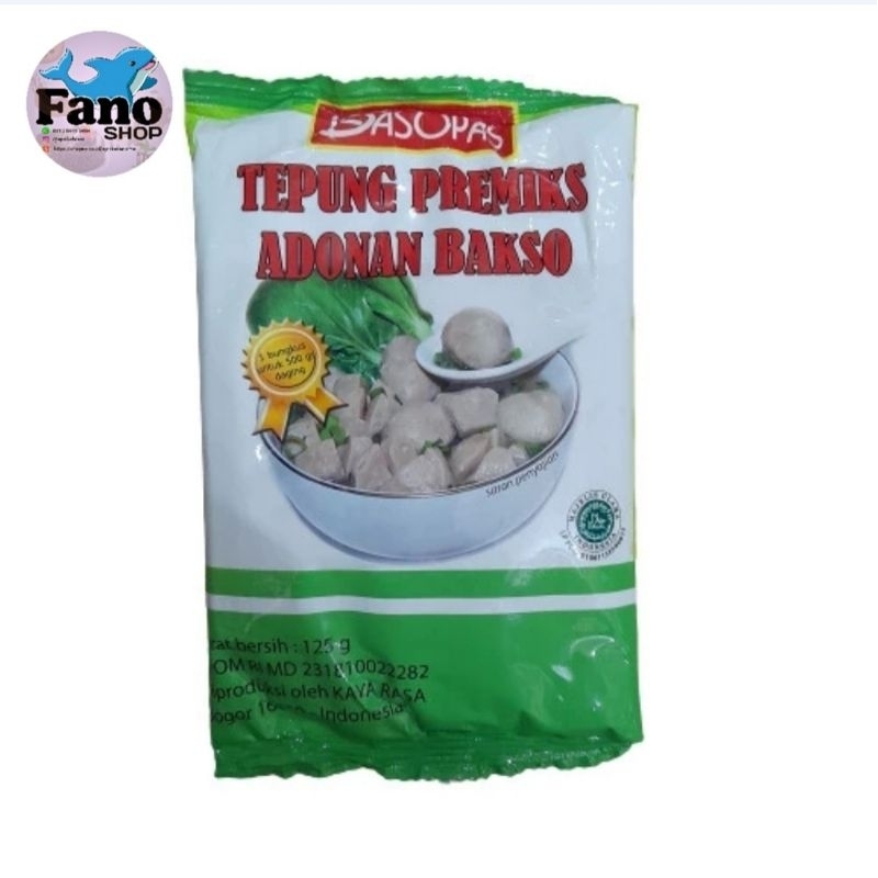 Jual Basopas Tepung Premiks Adonan Bakso 125 Gram 1 Pack 16 Pcs ...