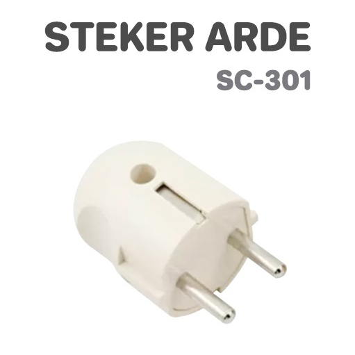 Jual Steker Arde / Steker Bulat Colokan Listrik / Sambungan Stop Kontak Cahaya SC-301 Putih SNI ...