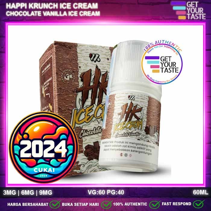 Jual Liquid HK Ice Cream Chocolate Vanilla 60ML Happi Krunch by ...