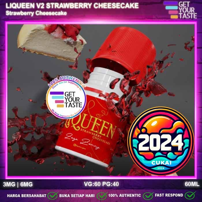 Jual Liquid Liqueen V2 Strawberry Cheesecake 60ML by Zeze Zenny ...