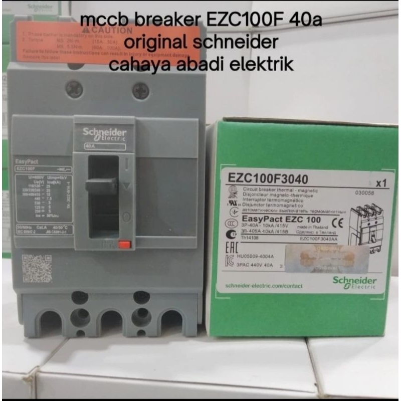 Jual mccb breaker Schneider ezc100f 3040 3phase 40a/nfb breaker Schneider/MCcb Schneider 40a ...
