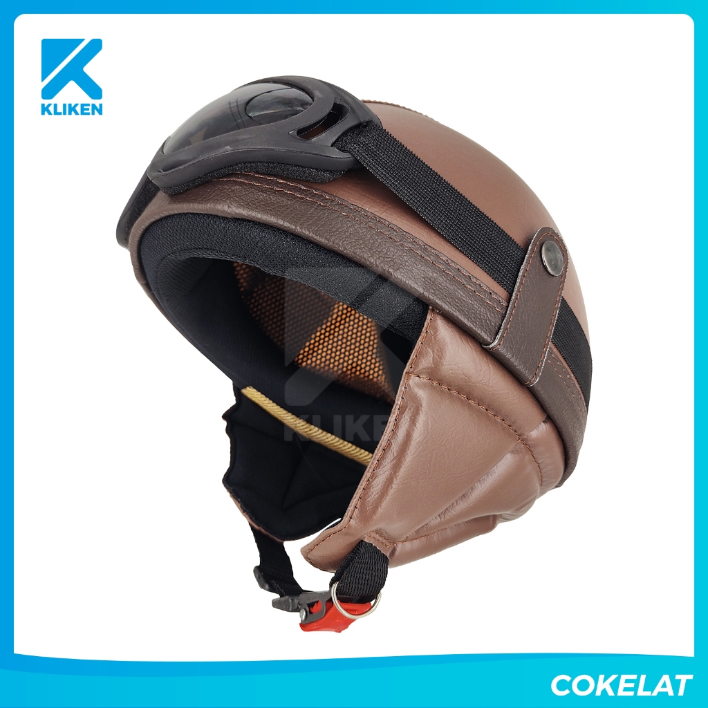 Jual Helm Retro Klasik CH4 Half Face Motor Classic Dewasa Kulit ...