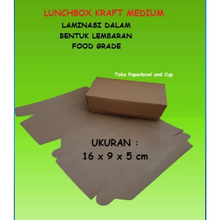 Jual Paper Lunch Box Laminasi M Medium | Lunch Box Eco Kraft Forming | Laminasi PE Food Grade ...