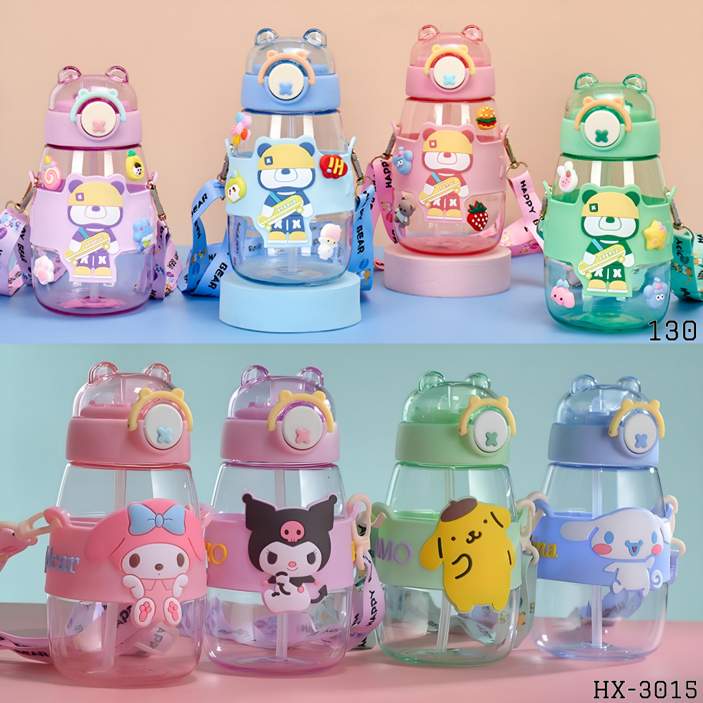 Jual BOTOL MINUM ANAK LUCU "HAPPY BEAR" 600ml FREE SEDOTAN,TALI&Stiker | Shopee Indonesia