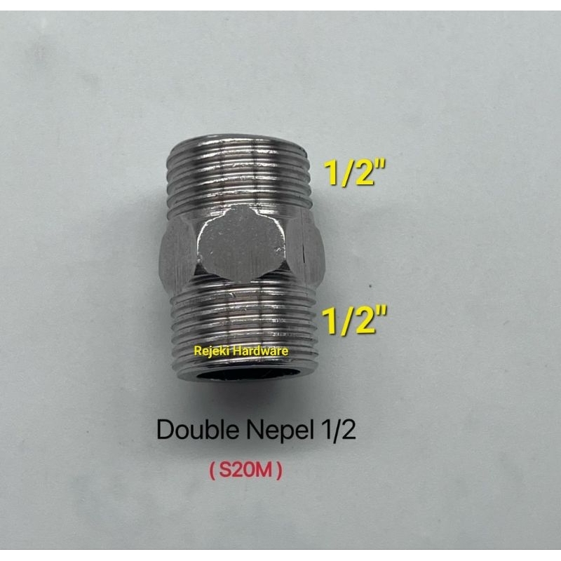 Jual Sambungan Double Neple Stainless Stell 1/2" Dobel Nepel ½ inch | Shopee Indonesia
