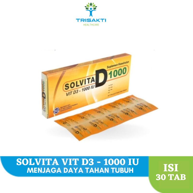 Jual Solvita D - 1000 3 Strip 30 Kaplet Vitamin D3 Multivitamin Menjaga Daya tahan tubuh ...