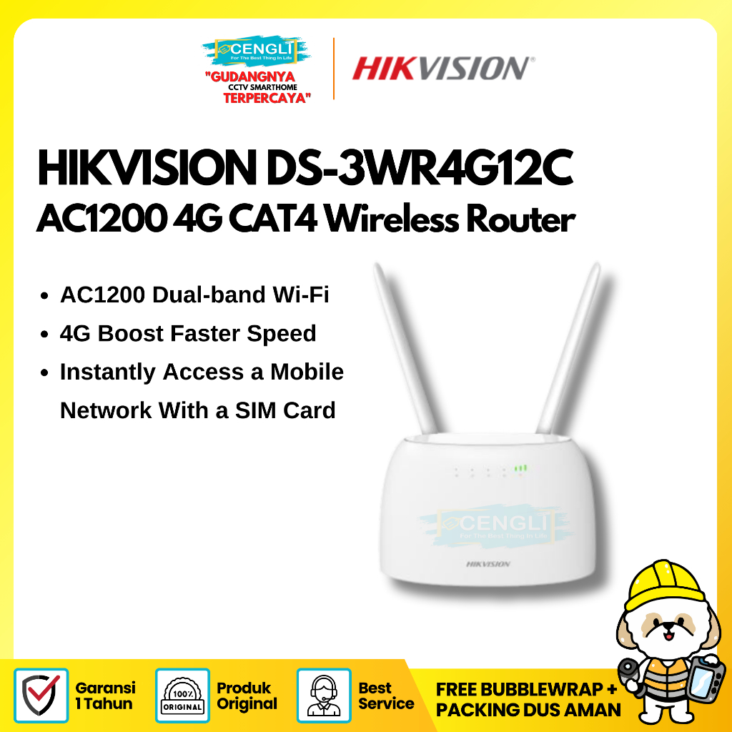 Jual Router Hikvision 4G DS-3WR4G12C 4G LTE Wifi Router | Shopee Indonesia