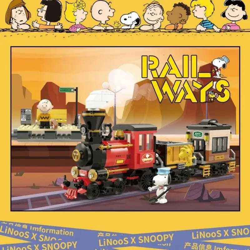 Jual LINoos LN8086 Snoopy Train Mainan Balok Kereta Api Snoopy Rail ...